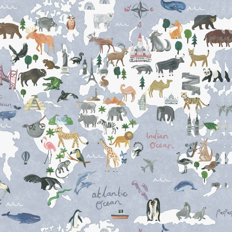 Kids Animal Maps Wallpaper | Holden | Decorating Centre Online