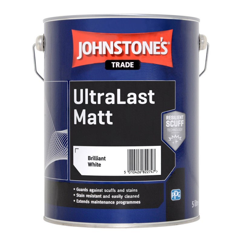 Johnstones Trade Ultra Last Matt Paint - Brilliant White – Decorating ...