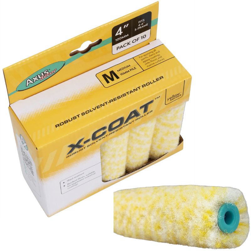 Axus X-Coat Medium Pile 4" Roller - 10 Pack | Axus Rollers – Decorating ...