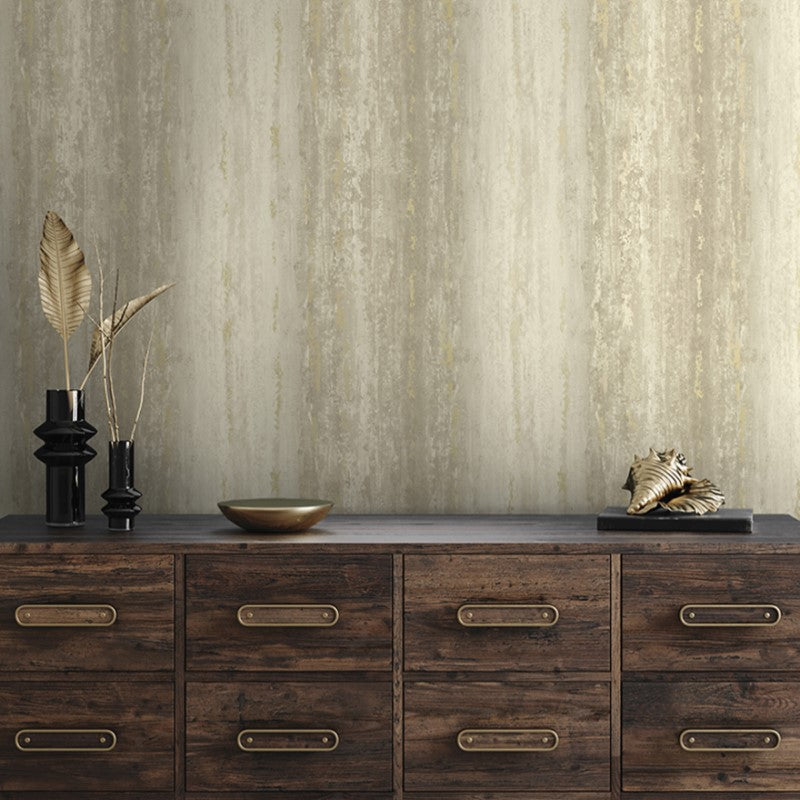 Distressed Stripe Metallic Wallpaper | Decorating Centre Online