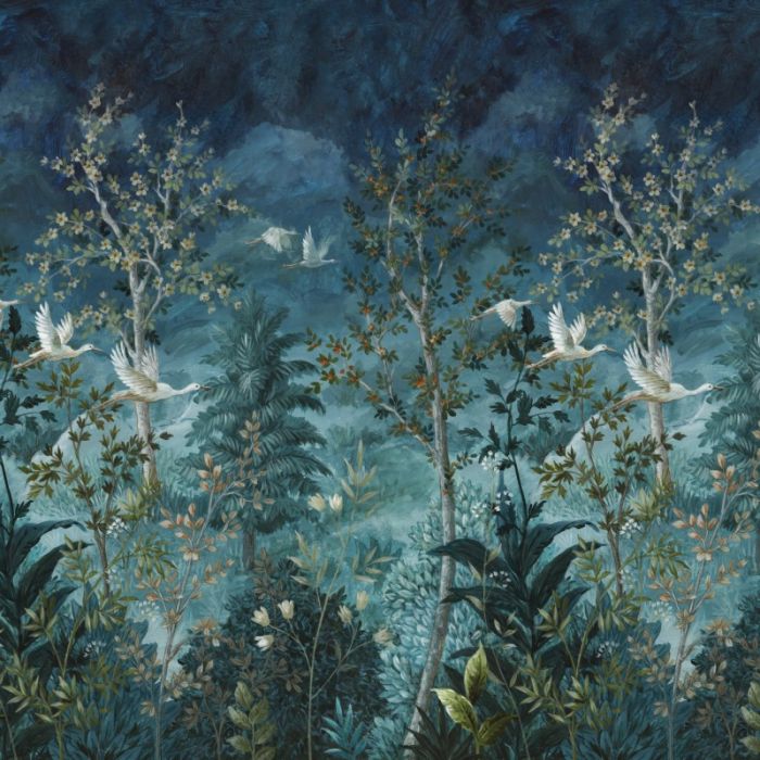 Midnight Canopy Mural Wallpaper Blue | Decorating Centre Online