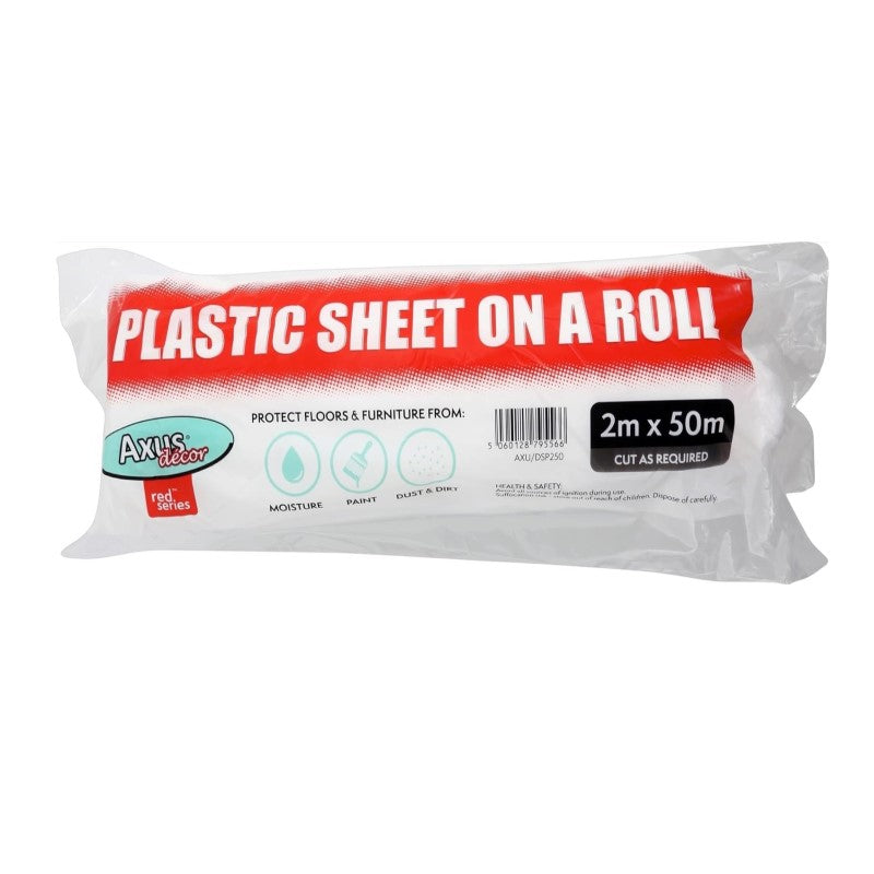 Axus Plastic Sheet Roll 2m X 50m | Decorating Centre Online