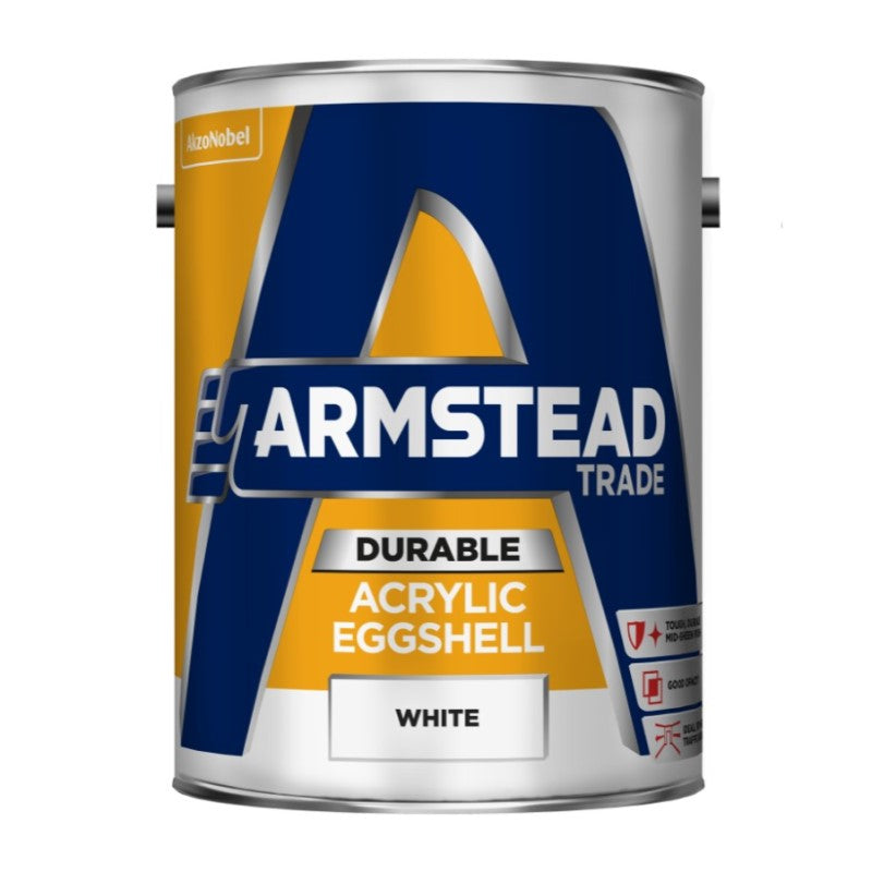 Armstead Trade Durable Acrylic Eggshell - White | Decorating Centre Online