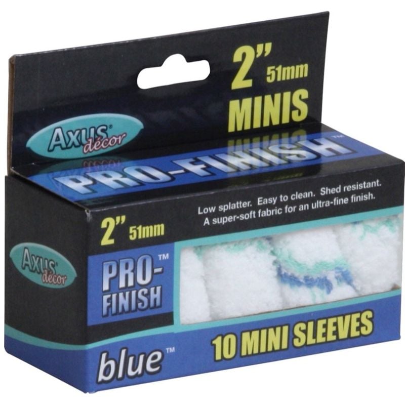 Axus Blue Pro Finish 2" Mini Roller Sleeve Pack of 10 | Decorating ...