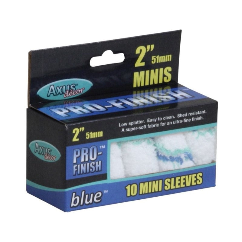 Axus Blue Pro Finish 2" Mini Roller Sleeve Pack of 10 | Decorating ...
