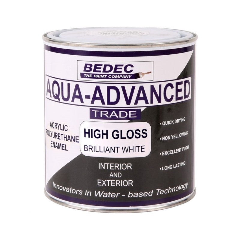 Bedec Aqua Advanced Gloss Paint - Brilliant White 5L | Decorating ...