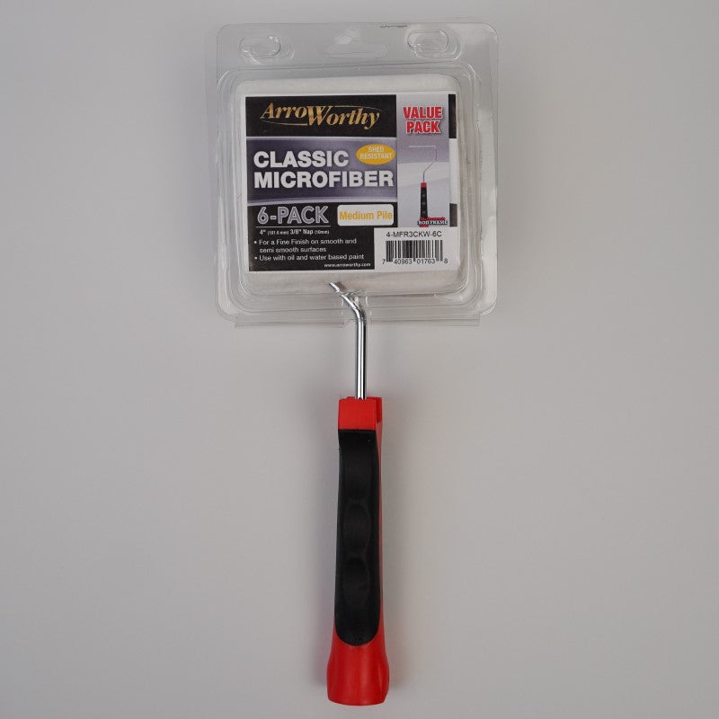 Arroworthy Classic Microfiber 4" Roller Frame & Sleeves (6 Pack) - Med ...