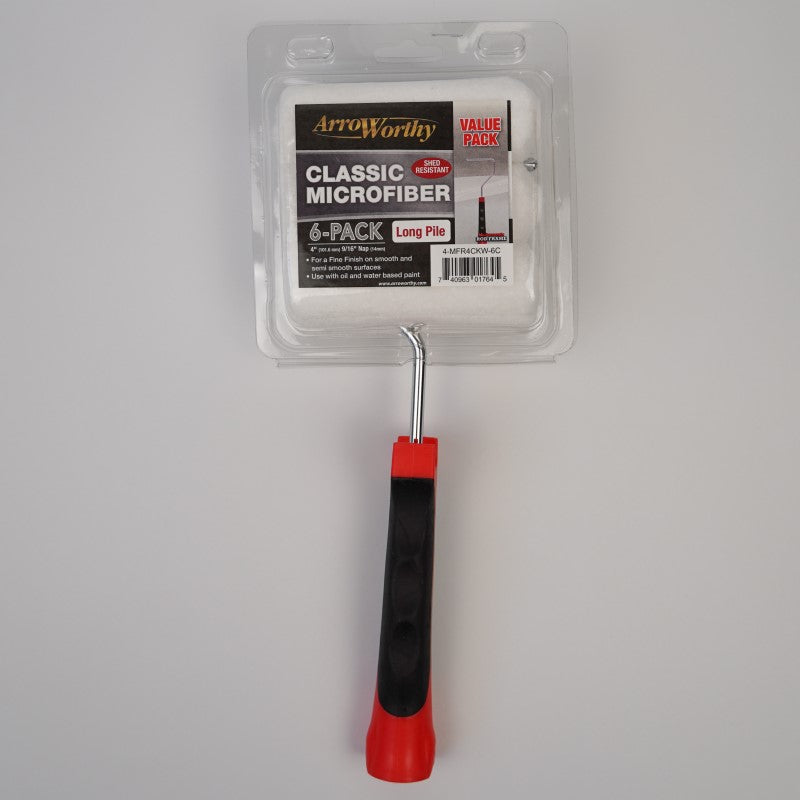 Arroworthy Classic Microfiber 4" Roller Frame & Sleeves (6 Pack) - Lon ...