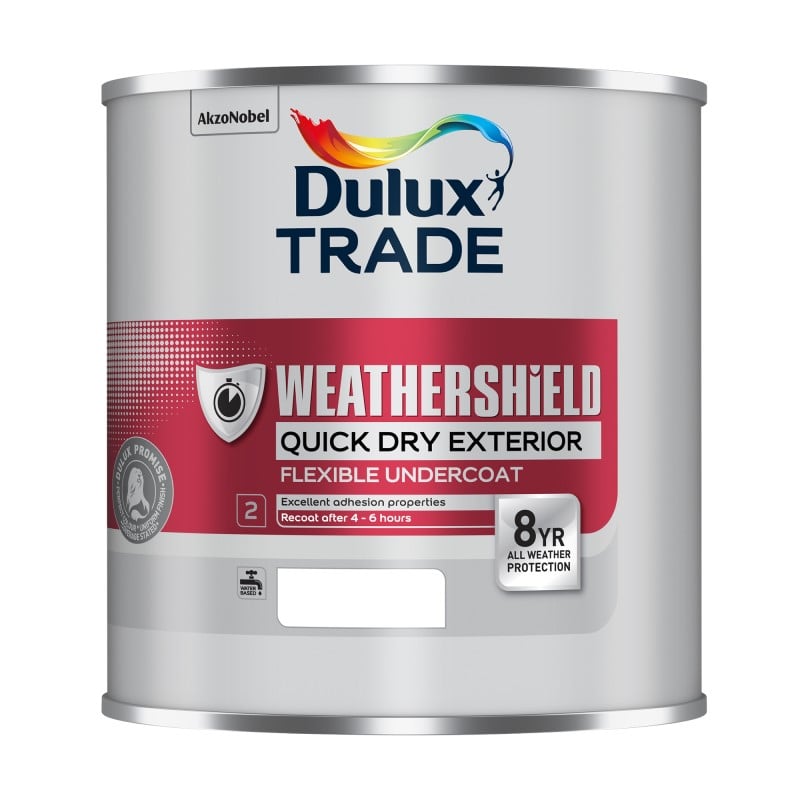 Dulux Trade Weathershield Quick Dry Exterior Flexible Undercoat - Whit ...