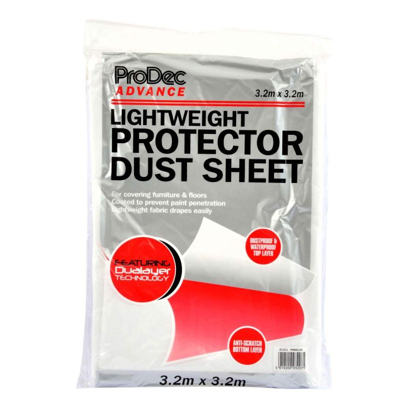 ProDec Lightweight Protector Dust Sheet - 3.2m x 3.2m | Painting ...