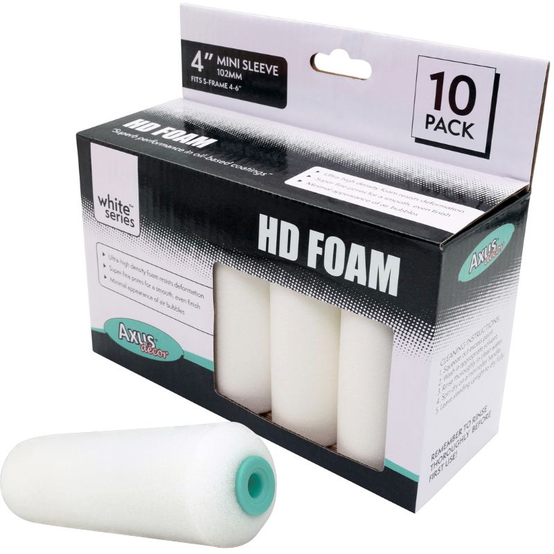 Axus HD Foam White Series Mini Rollers - Pack of 10 | Paint Rollers ...