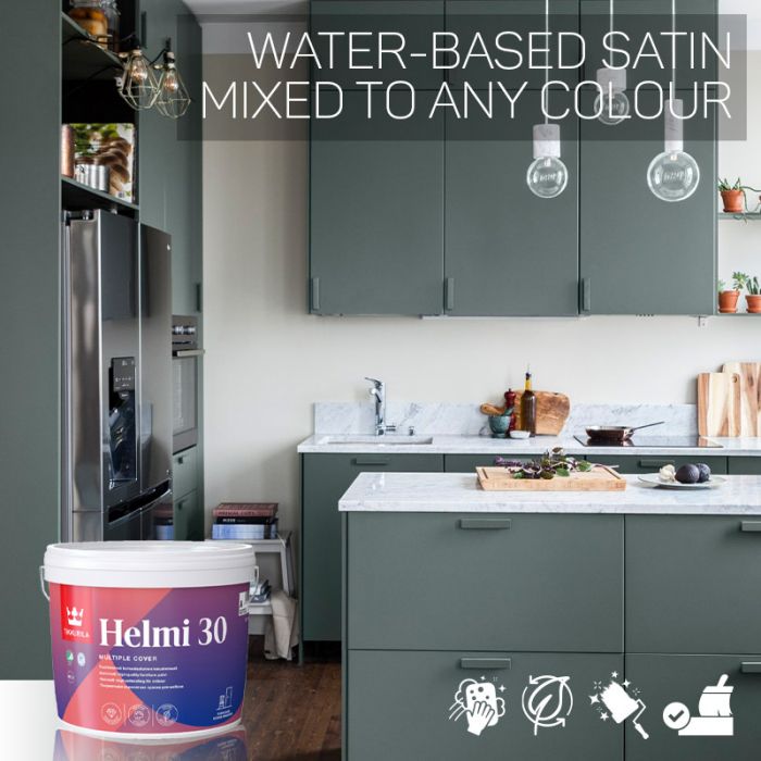 Tikkurila Helmi 30 Water-Based Satin for Woodwork - Colour Match ...
