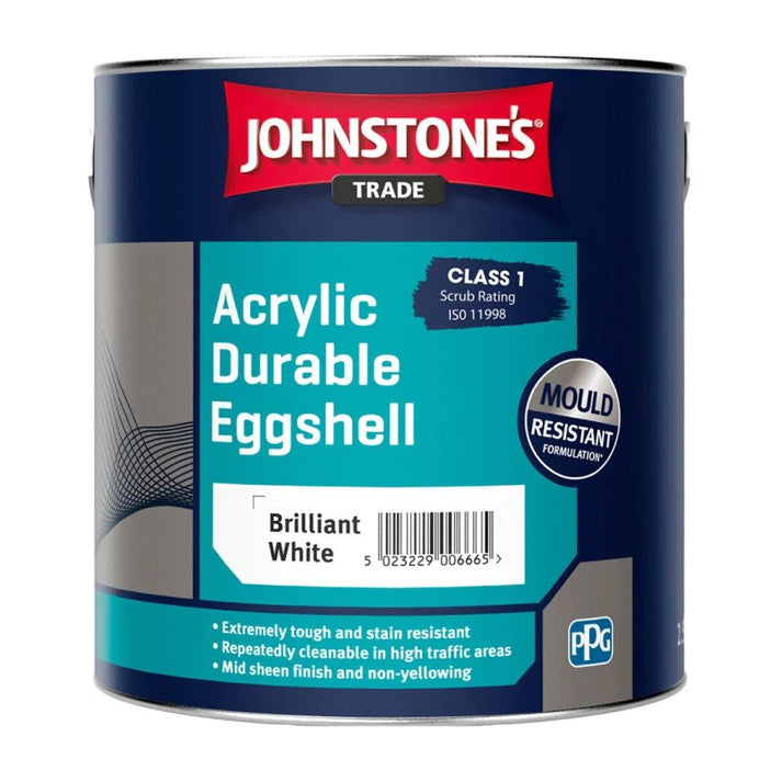 Johnstone's Acrylic Durable Eggshell Brilliant White | Decorating ...