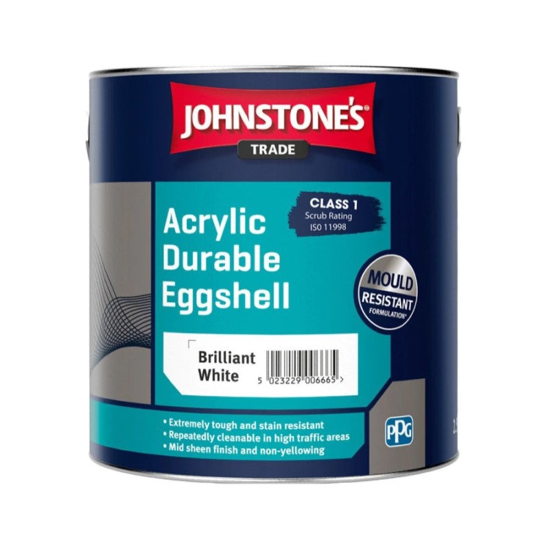Johnstone's Acrylic Durable Eggshell Brilliant White | Decorating ...